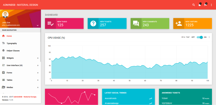 Material Design HTML Template Free Download - Template Drive